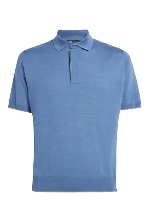 Paul & Shark Wool-silk Polo Shirt - Blue