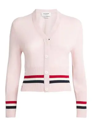 Thom Browne Cashmere V-neck Cardigan - Pink