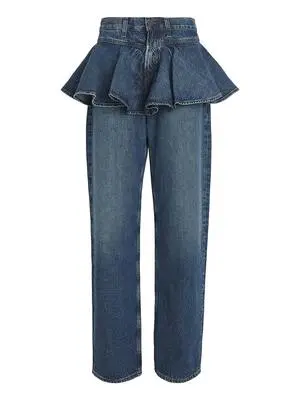 AGOLDE Peplum Straight Jeans Blue