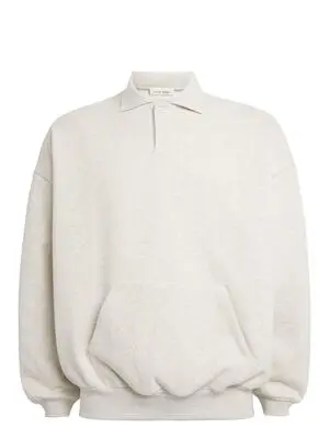 Fear Of God Cotton-blend Logo Polo Sweatshirt - Grey