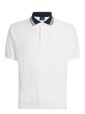 Paul & Shark Cotton Rib-knit Polo Shirt - White