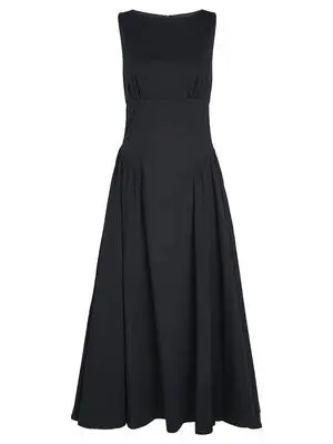 Staud Cotton-blend Gwen Midi Dress - Black