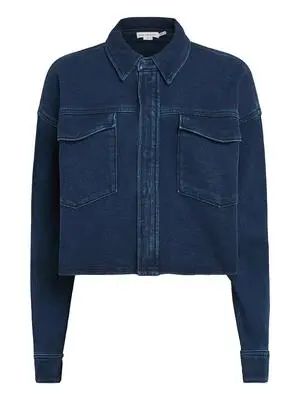 Good American Cotton Cropped Jeanius Jacket - Blue