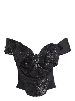 VIVIENNE WESTWOOD Sequin Bow Corset Top - Black