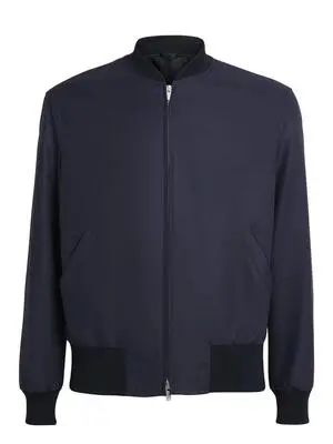 LARDINI Cashmere-blend Bomber Jacket - Navy
