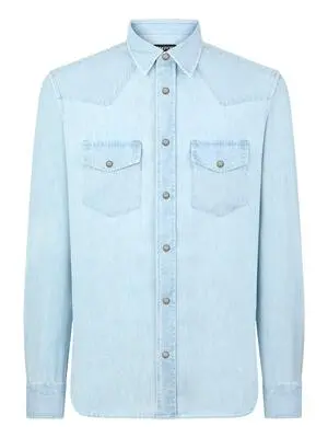 TOM FORD Denim Western Slim Shirt - Blue
