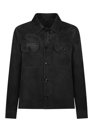 TOM FORD Suede Twin-pocket Overshirt - Black