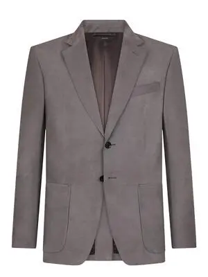 TOM FORD Suede Single-breasted Blazer - Grey