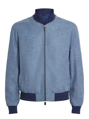 Pal Zileri Zip-up Bomber Jacket - Blue