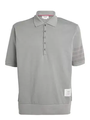 Thom Browne Cotton 4-bar Polo Shirt Grey