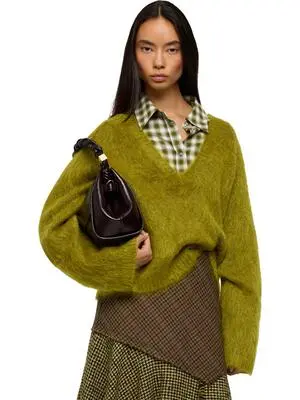 GANNI Graphic Print Sweater Green