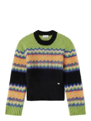 GANNI Graphic Print Sweater Mixed