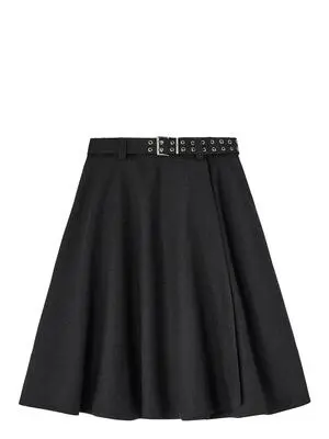 GANNI Wool Suiting Wrap Skirt - Mixed