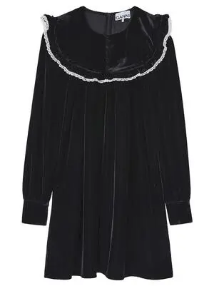 GANNI Velvet Dress - Black