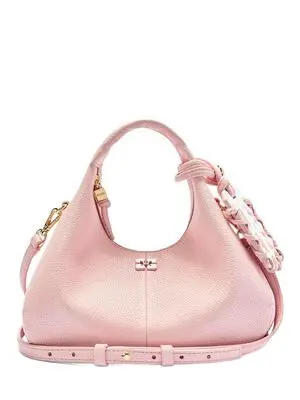 GANNI Grained Mini Hobo Bag - Pink