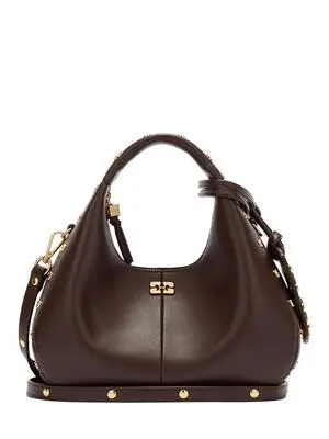 GANNI Mini Hobo Bag - Brown
