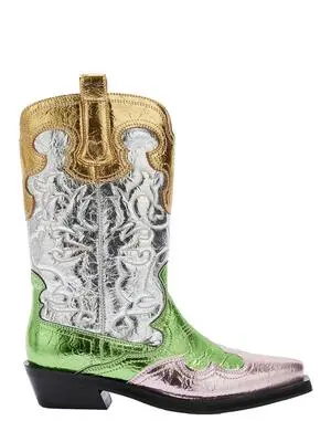 GANNI Mid-shaft Western Boots - Mixed