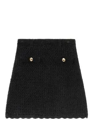 GANNI Crochet Mini Skirt - Black