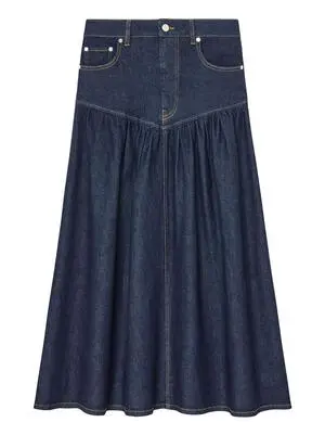 GANNI GANNI Asymmetrical Hem Skirt Navy
