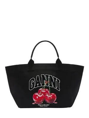 GANNI Cherry Print Tote Bag - Mixed