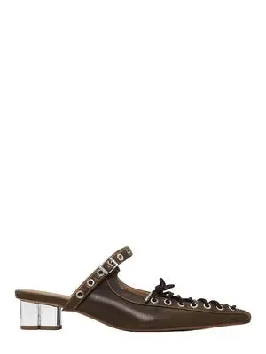 GANNI Lace-up Mules - Green