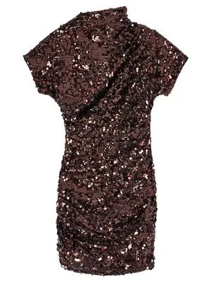 GANNI Sequins Mini Dress - Brown