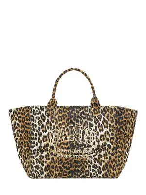 GANNI Leopard Print Tote - Mixed