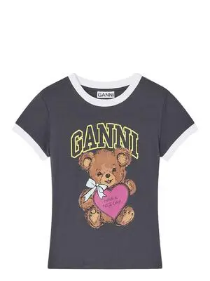 GANNI Cropped Teddy T-shirt - Mixed