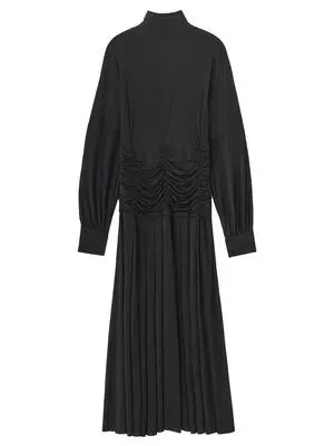GANNI Long Cotton Crochet Dress - Black