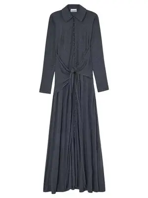 GANNI Long Cotton Crochet Dress - Mixed