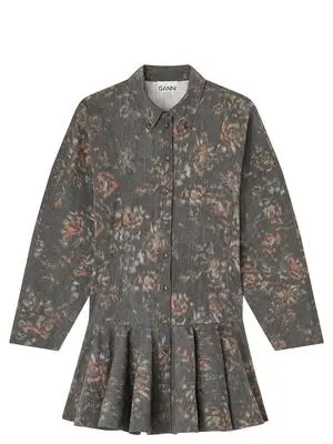 GANNI Floral Shirt Dress - Mixed