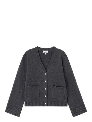 GANNI Classic Wool Cardigan - Mixed