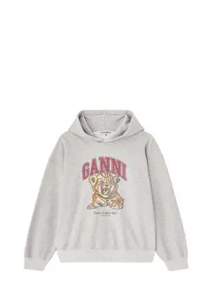 GANNI Tiger Graphic Hoodie - Grey