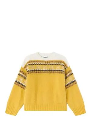 GANNI Intarsia Sweater - Yellow