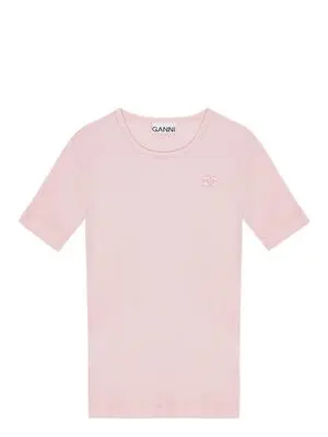 GANNI GANNI Logo T-Shirt Pink