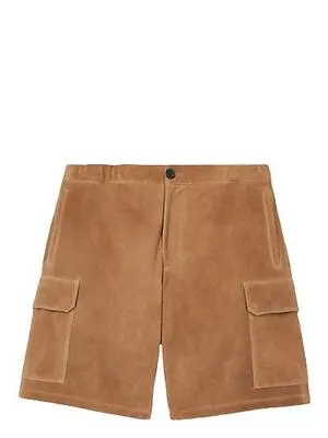 The Kooples Straight-leg Suede Shorts - Camel