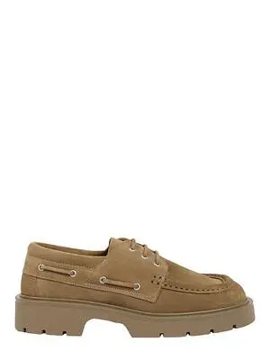 Sandro Suede Boat Shoes - Sand