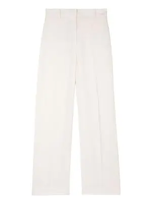 The Kooples Mid-rise Wide-leg Woven Trousers - White