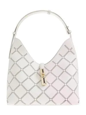 Furla Goccia Perforated Lock Tote - White