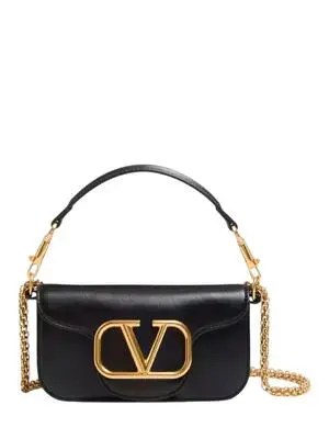 Valentino Garavani Locò Small Shoulder Bag In Calfskin - Black