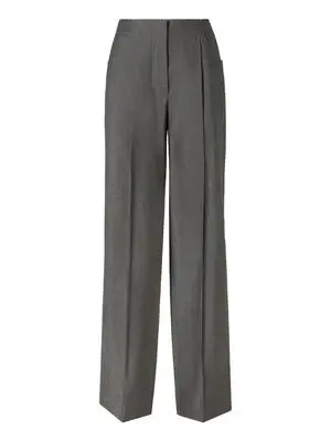 Fendi Pleated Wide Leg Trousers Grey