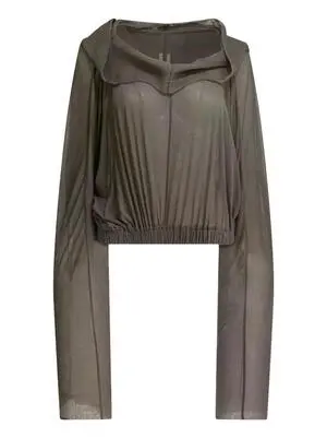 Rick Owens Cropped Hoodie - Grey