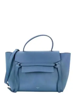 Celine Belt Bag Textured Leather Mini Shoulder Bag - Blue