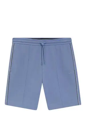 BOSS Piped-trim Cotton Blend Shorts - Light Blue