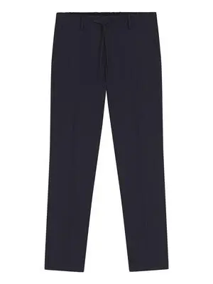 BOSS Patterned Slim-fit Trousers - Dark Blue