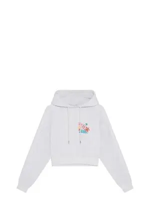 Casablanca Embroidered Cropped Hooded Sweatshirt - Multicolor