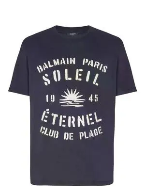 Balmain Short-sleeve Crew-neck T-shirt - Blue