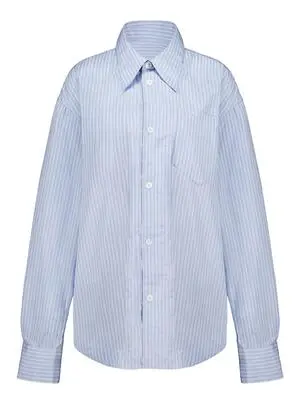 AMI Paris Striped De Cœur Shirt - Blue