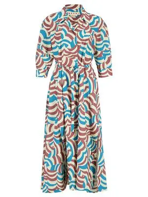 Marni Cotton Maxi Dress - Brown