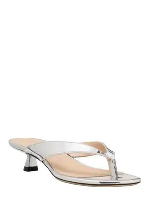 STUART WEITZMAN Rio Kitten Heel Sandal - Silver